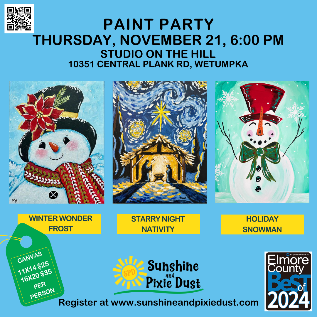 11/21/2024 PM 06:00 Paint Party (SPD Studio) – Sunshine and Pixie Dust