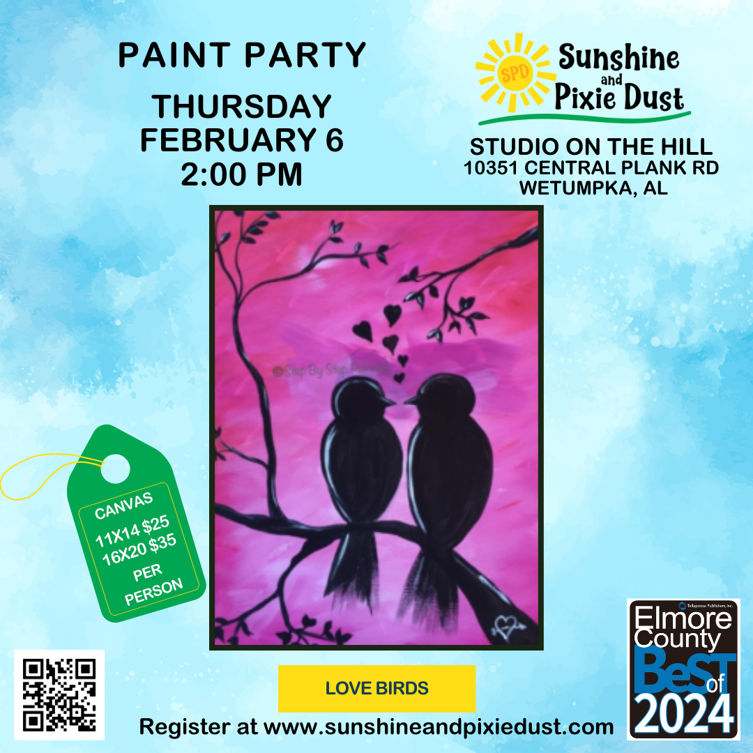 02/06/2025 PM 02:00 Paint Party (SPD Studio) – Sunshine and Pixie Dust